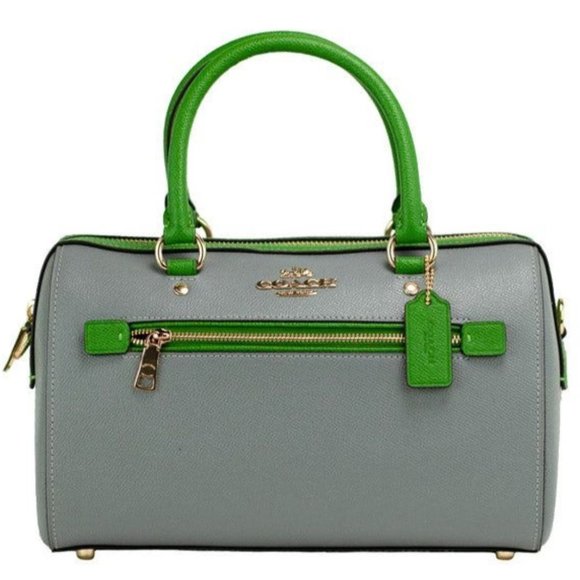 Coach | Bags | New Coach Rowan Multi Kelly Satchel Green Colorblock ...